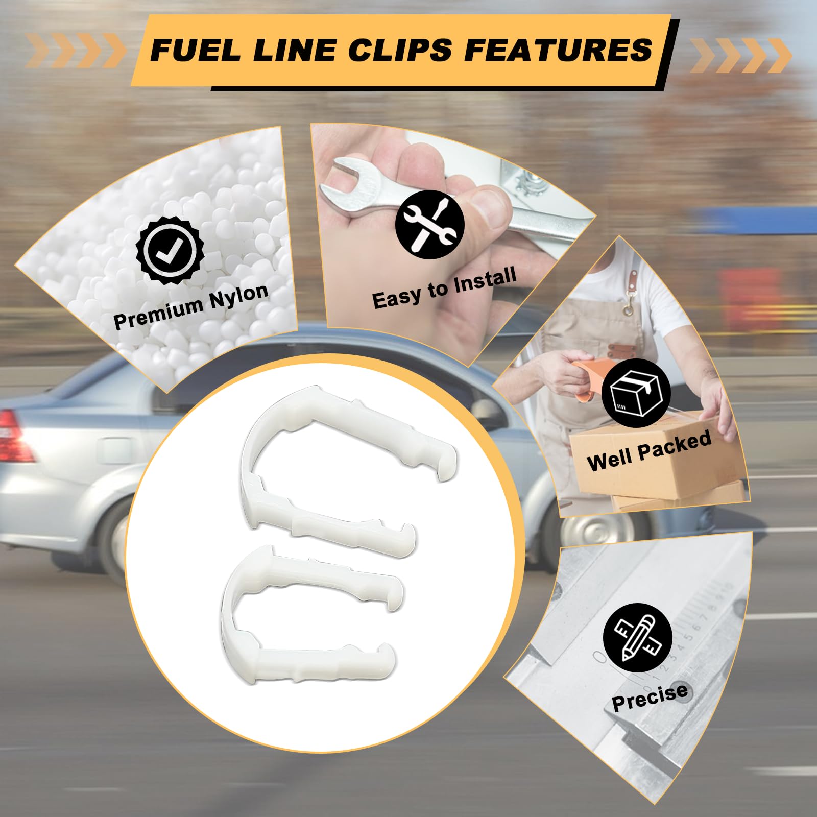Snapklik.com : 30 PCS Fuel Line Retainer Clips, 1/2" 5/8" OD Fuel Line ...