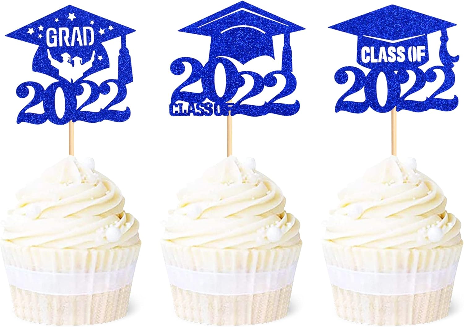 Blue Glitter Graduation Cap Cupcake Toppers 2022 - Nepal | Ubuy