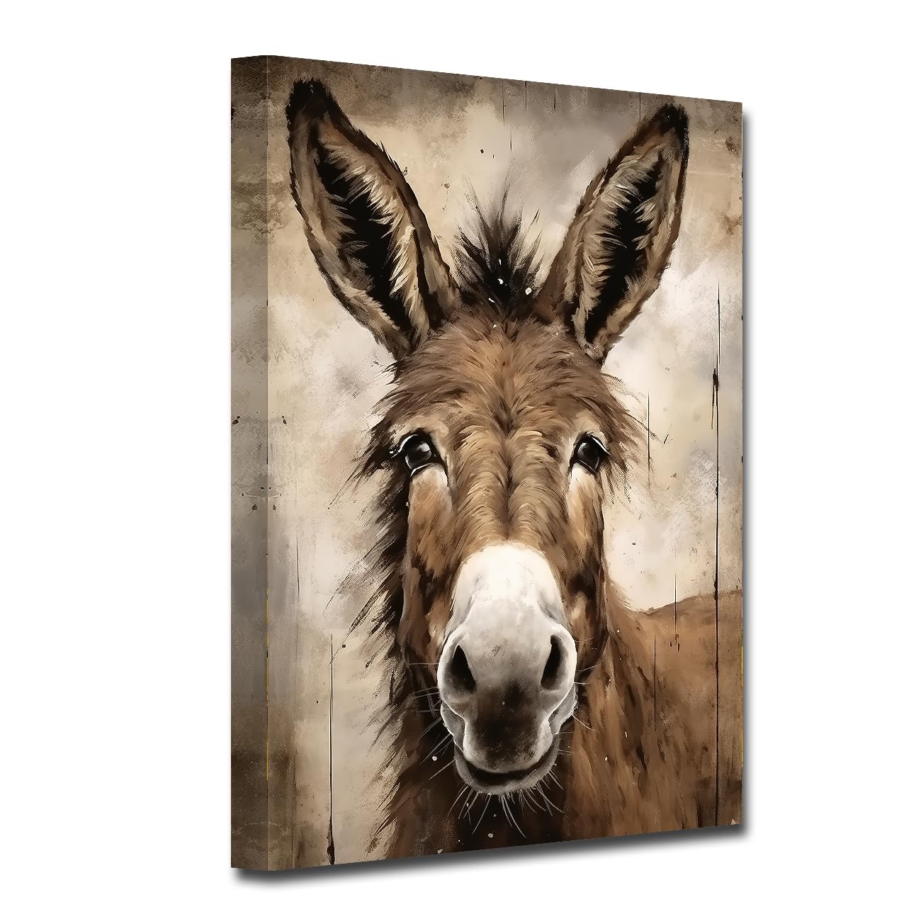 LZIMU Donkey Canvas Wall Art Funny Rustic Donkey Portraits Poster ...