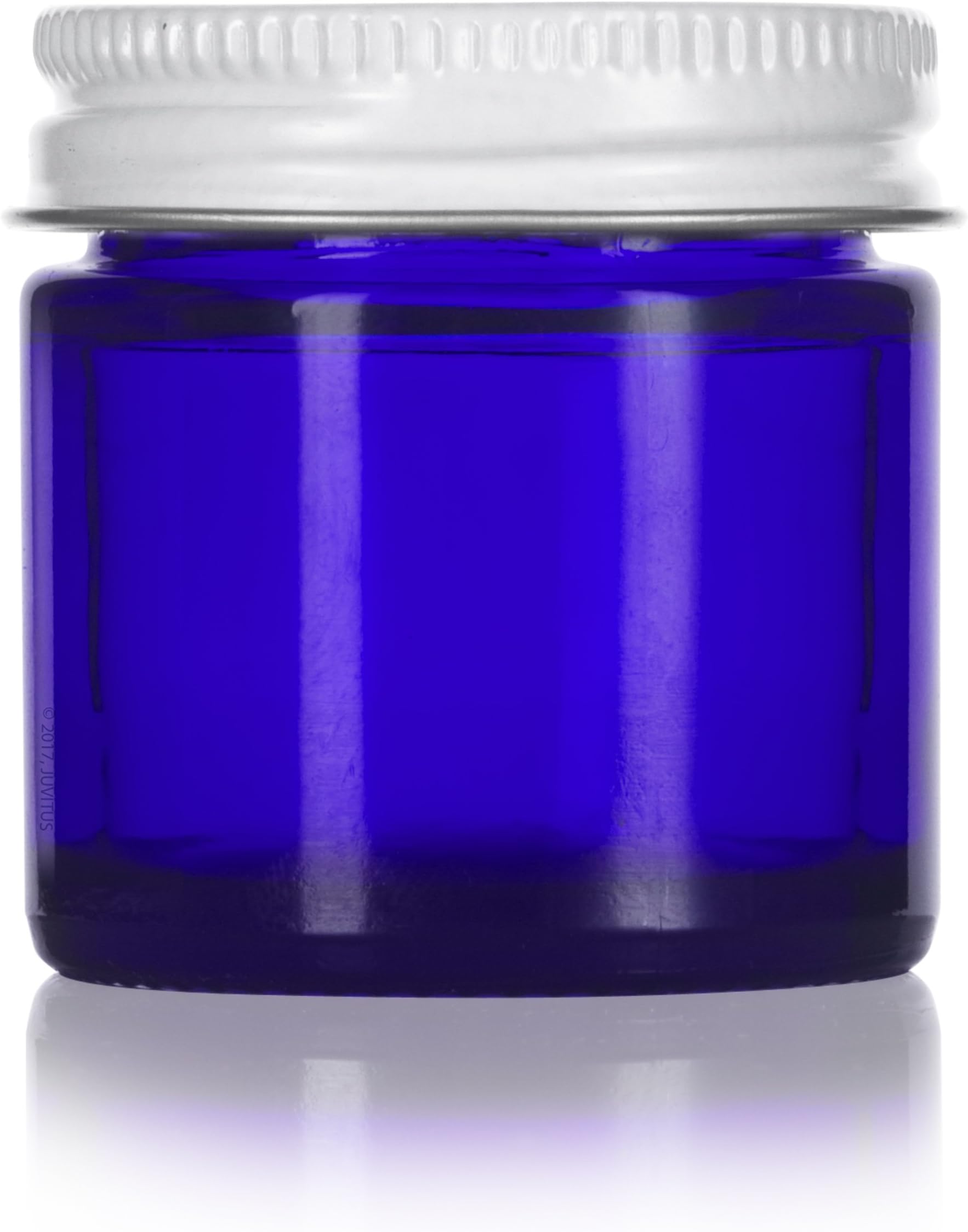 Amazon.com: 1 oz Cobalt Blue Thick Wall Glass Jar with Black Smooth Lid ...