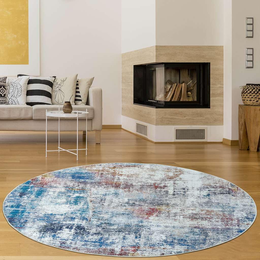 Amazon.com: Softwoven Rugs, 5' Round Machine Washable Rug, 90% Cotton ...