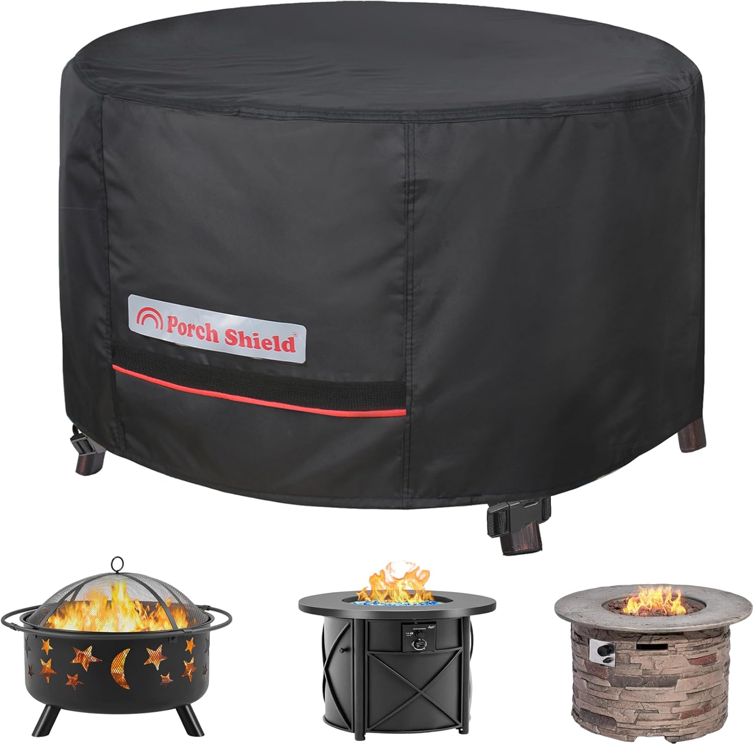 Amazon.com : Porch Shield Round Patio Fire Pit Cover Fade Resistant ...