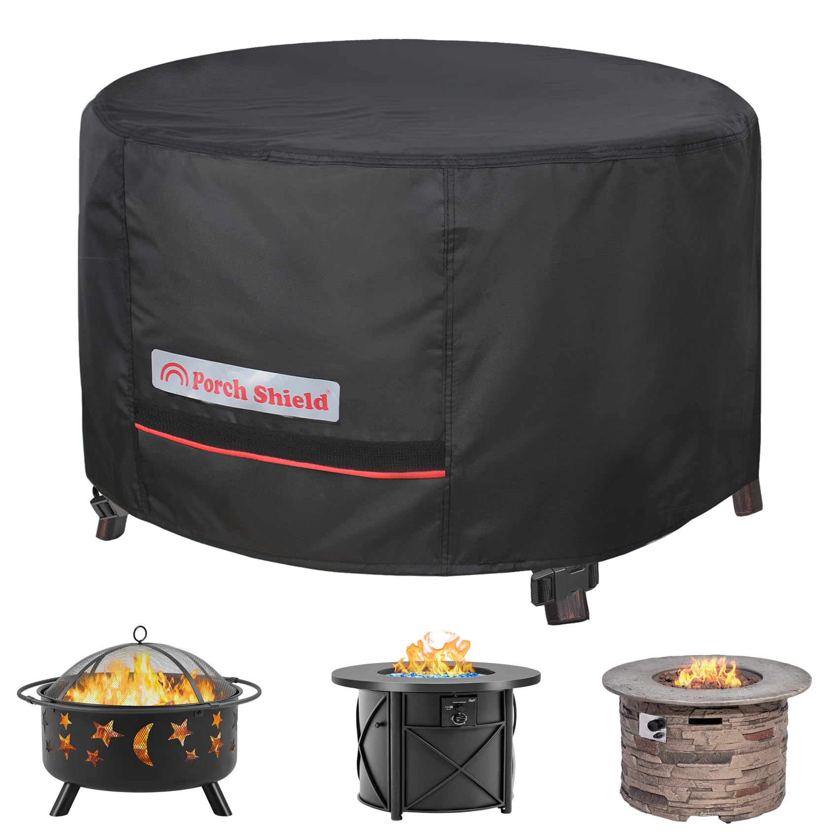 Amazon.com : Porch Shield Round Patio Fire Pit Cover Fade Resistant ...