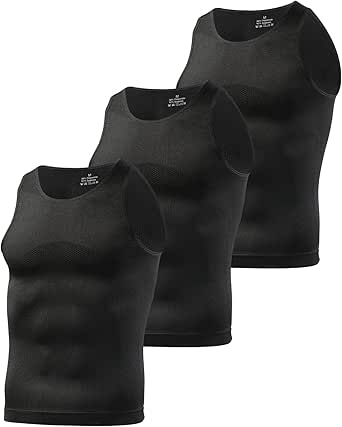 Amazon.com: Casey Kevin 3 Pack Men's Gynecomastia Compression Shirt ...