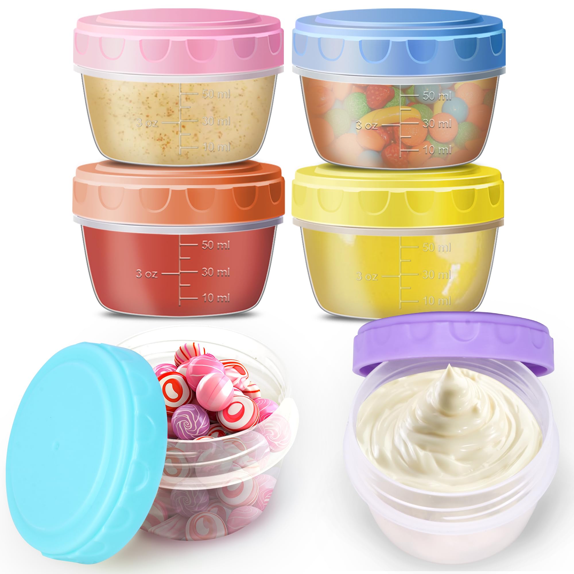 Amazon.com: 6 Pack Salad Dressing Container to go, Sauce Containers for ...