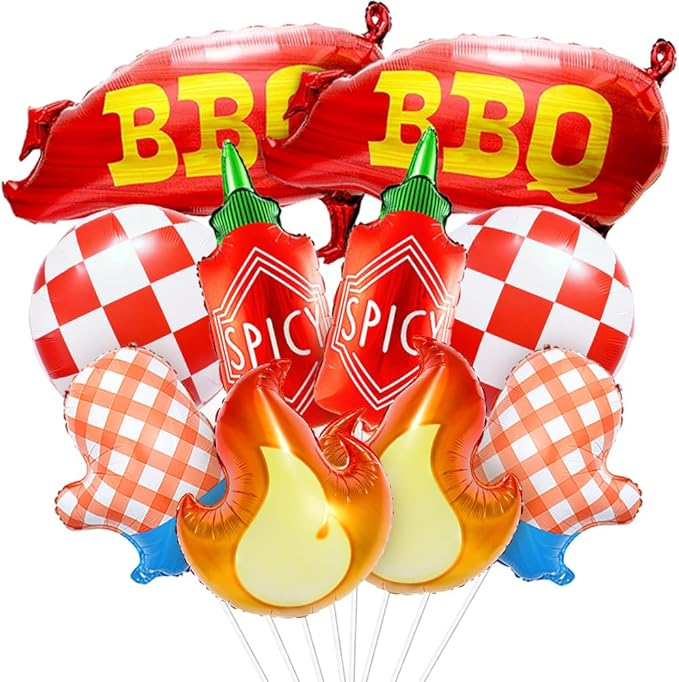 Amazon.com: BBQ Balloons Summer Baby Q I Do BBQ Decorations Spicy ...