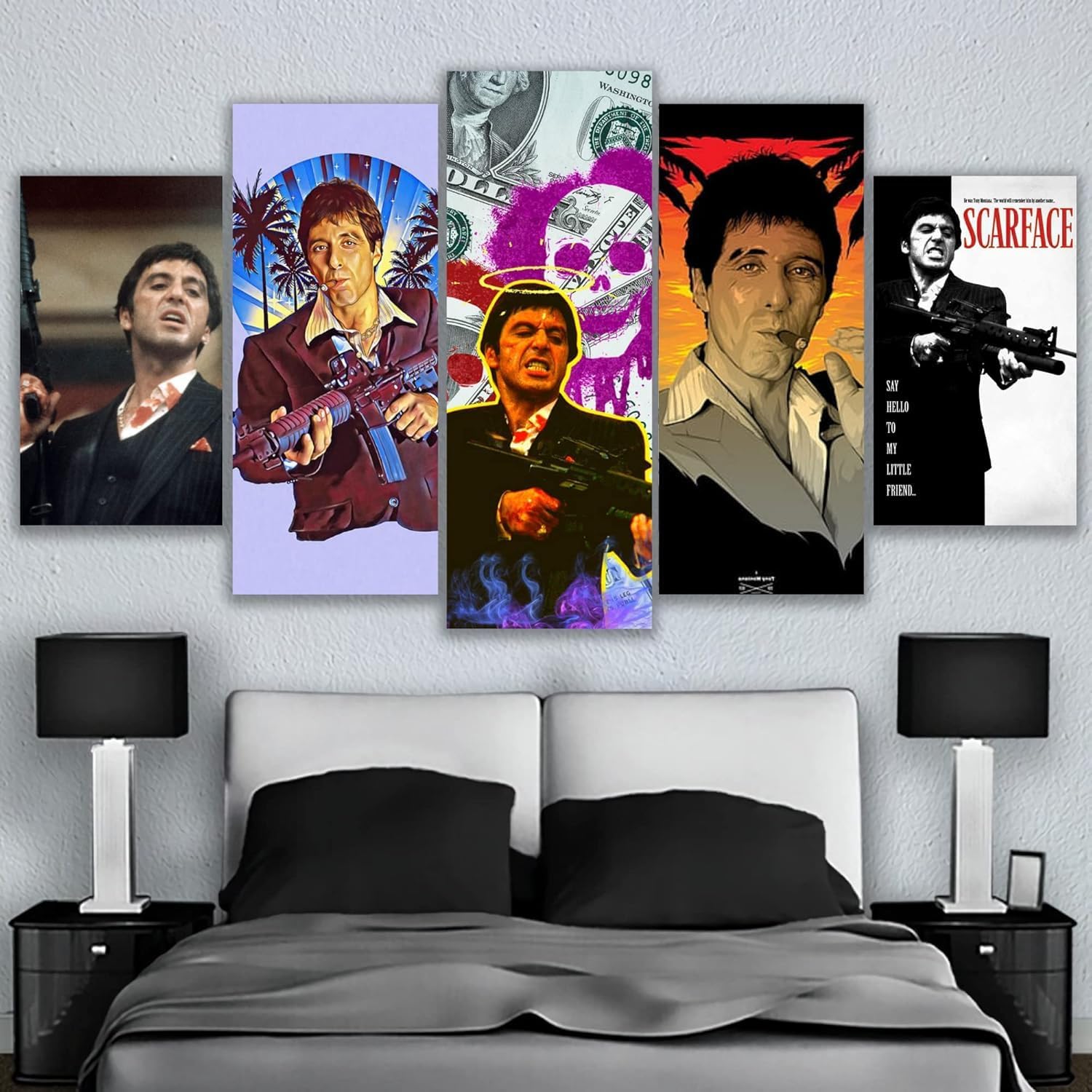 Amazon.com: Set 5 Canvas Print Tony Montana Scarface Colorful Art for ...