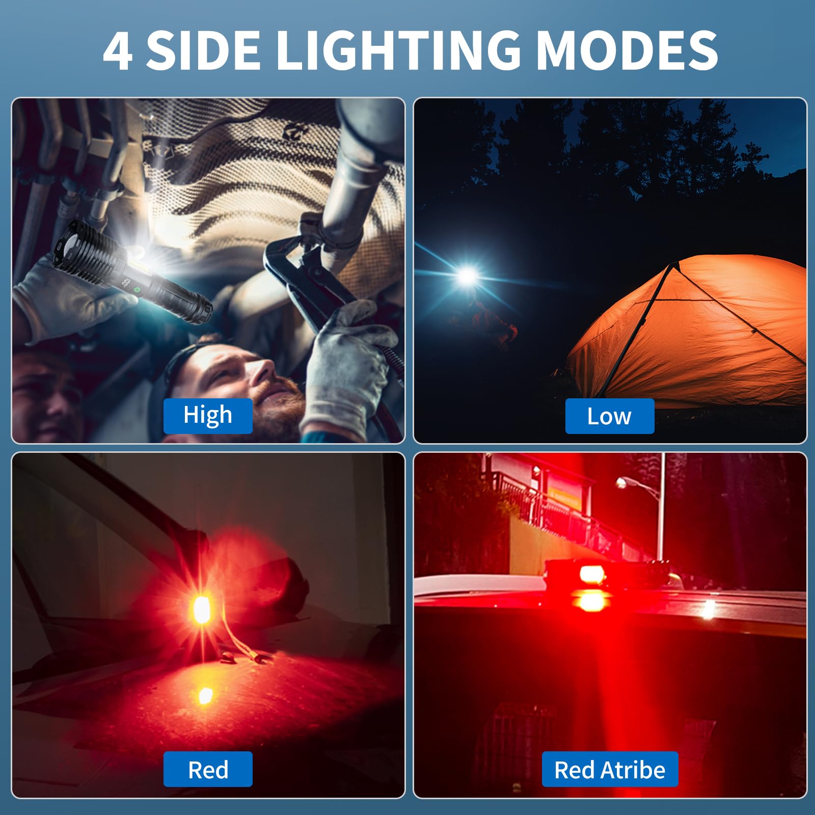 GISAEV Flashlights High Lumens Rechargeable Led - 900,000 Lm Super ...