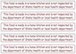 Amazon.com : Home Kitchen Food Safety Labels Food is Made in a Home ...
