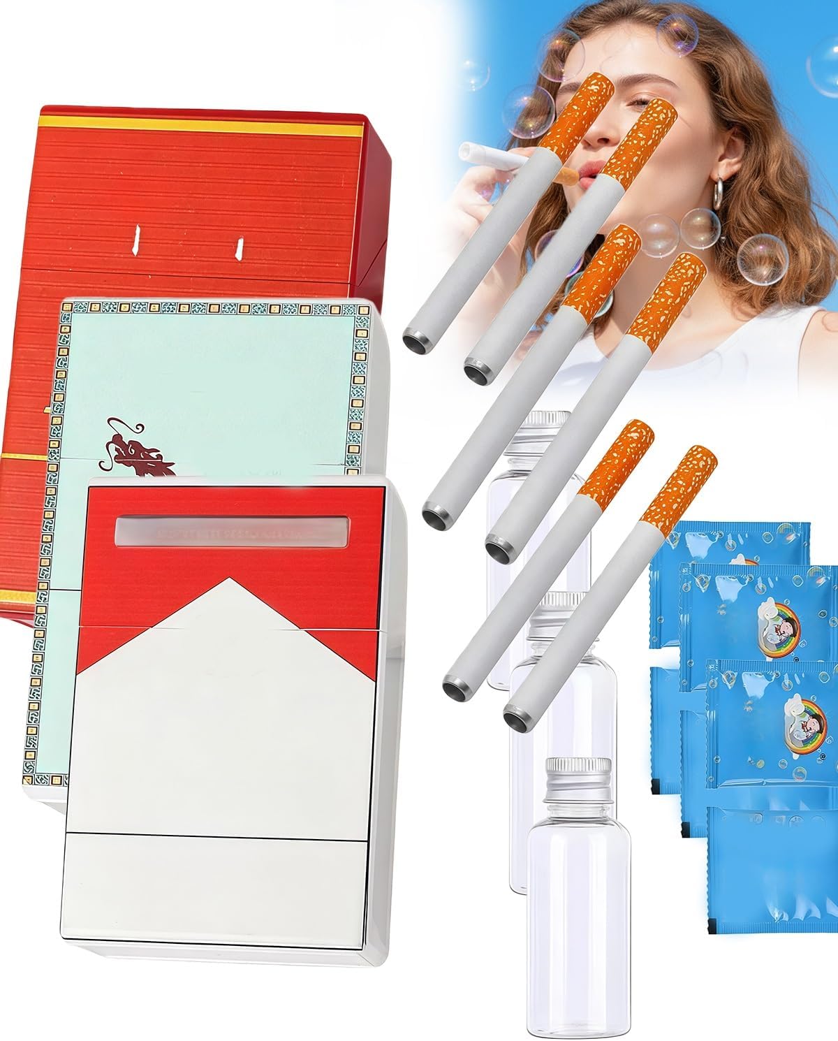 Amazon.com: Bubble Toy Cigarette, Bubble Blowing Cigarette Stress ...