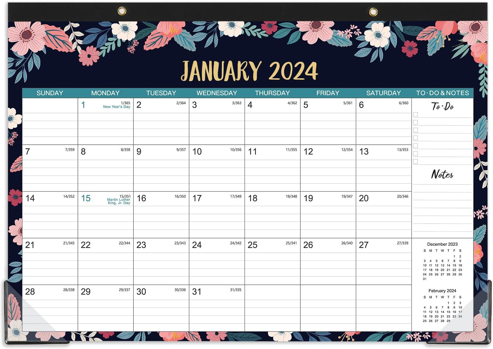 Amazon.com : 2024 Desk Calendar - 12 Monthly Desk Calendar 2024 with To ...