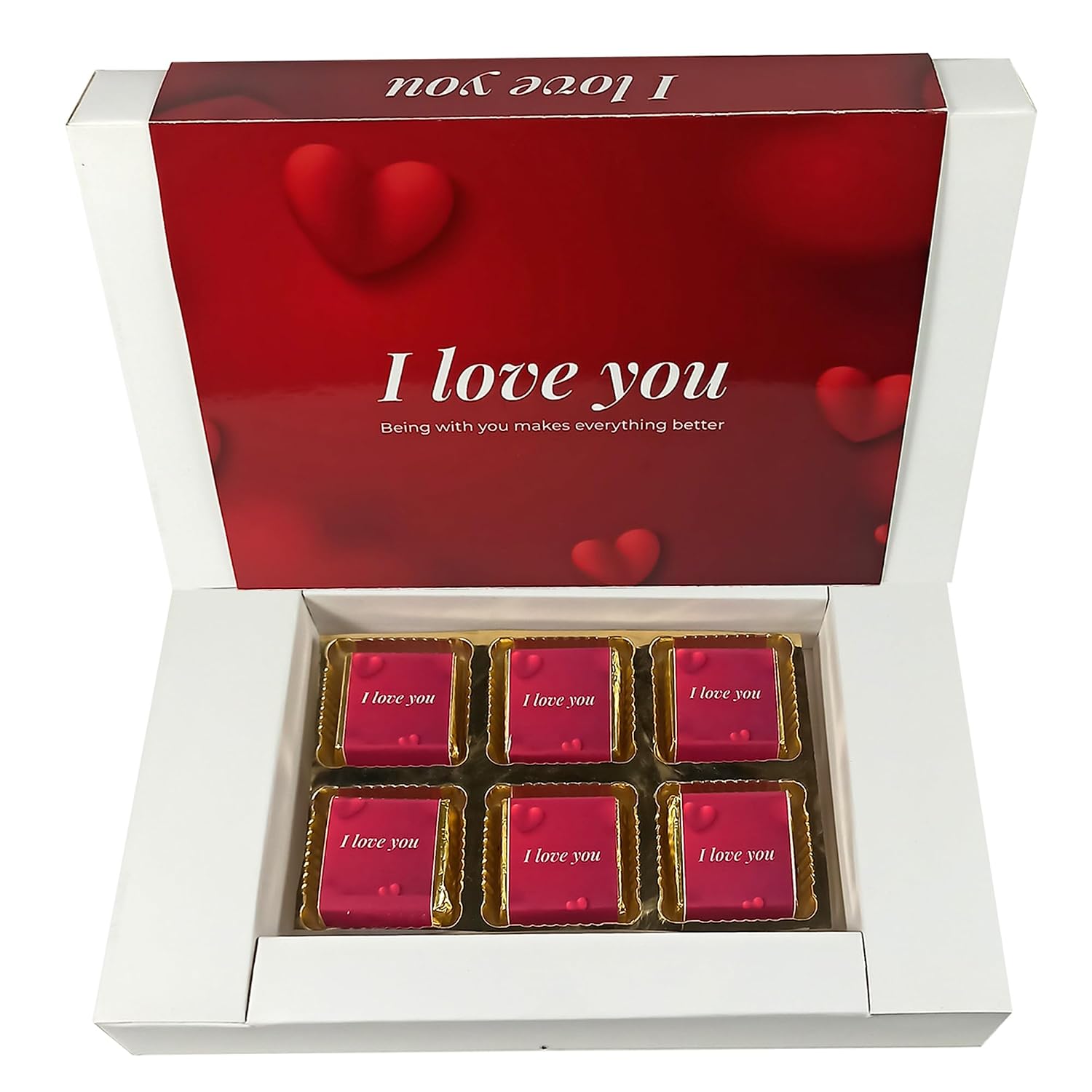 CHOCOLADE HOUSE (Pack of 6) I Love You Special Chocolate, Premium ...