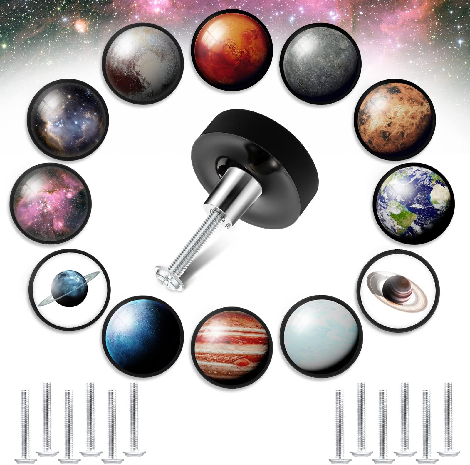 Set of 2 Space Ship Rocket Ceramic Cabinet Drawer Knobs - Cabinet And ...