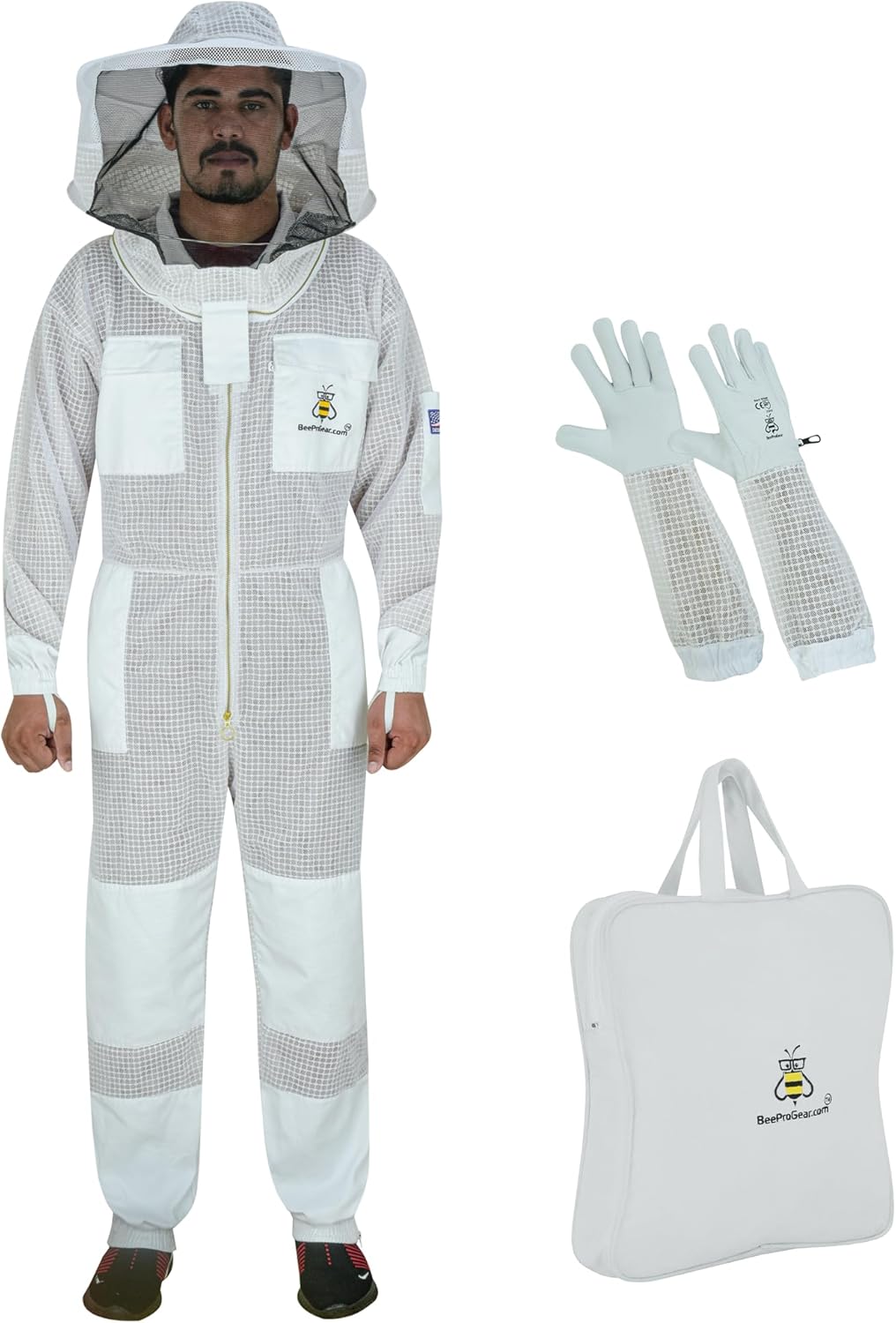 Amazon.com : BeeProGear 3 layer Ultra Ventilated Mesh Beekeeping Suit ...