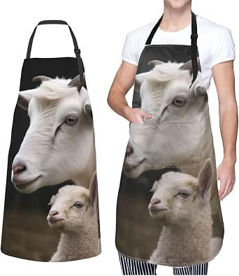 Amazon.com: WSOIHFEC Cute Sheep with Mother Apron for Women Men ...
