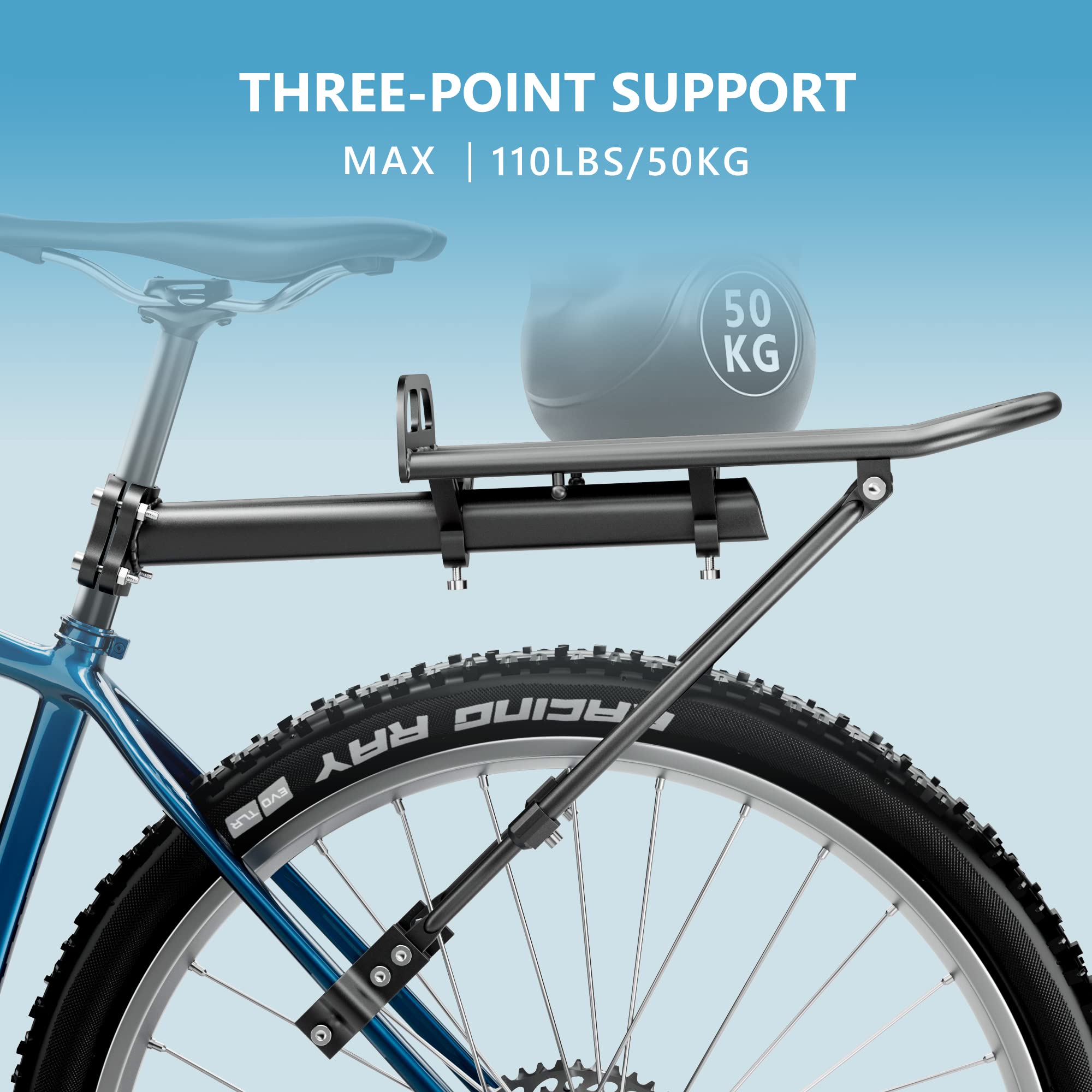 Bike Rear Rack Retractable Aluminum Alloy Bicycle Cargo Rack Mount ...