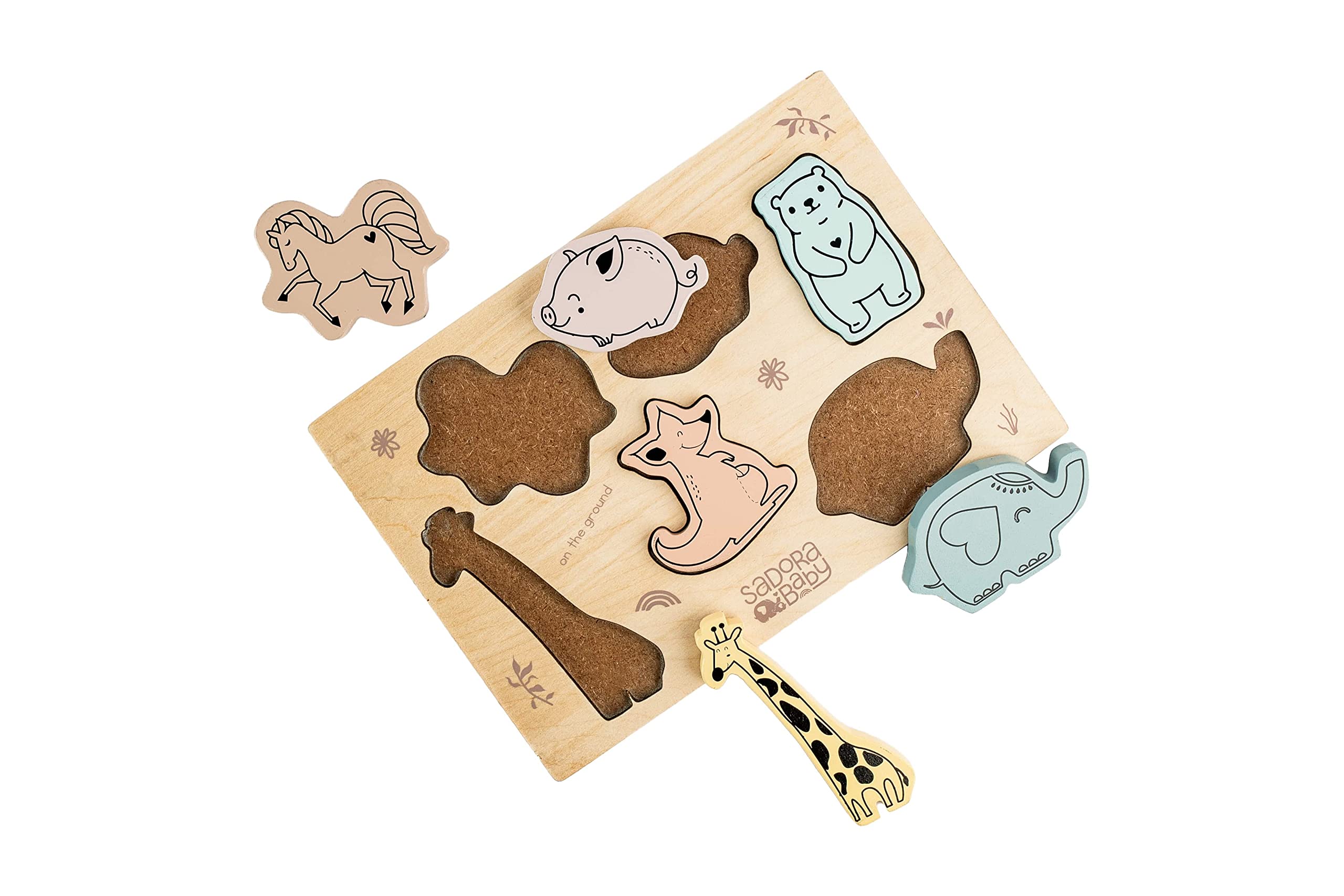 Buy Sadora Baby Jungle Explorer Wooden Puzzle - Montessori Toys, Shape ...