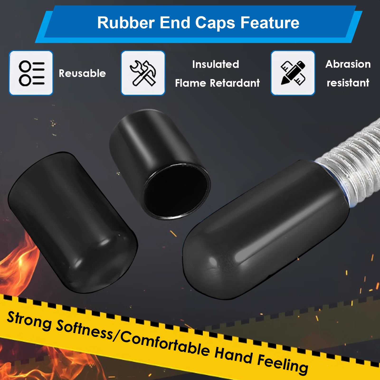 Snapklik.com : Smseace 40pcs Rubber End Caps - 4 Sizes