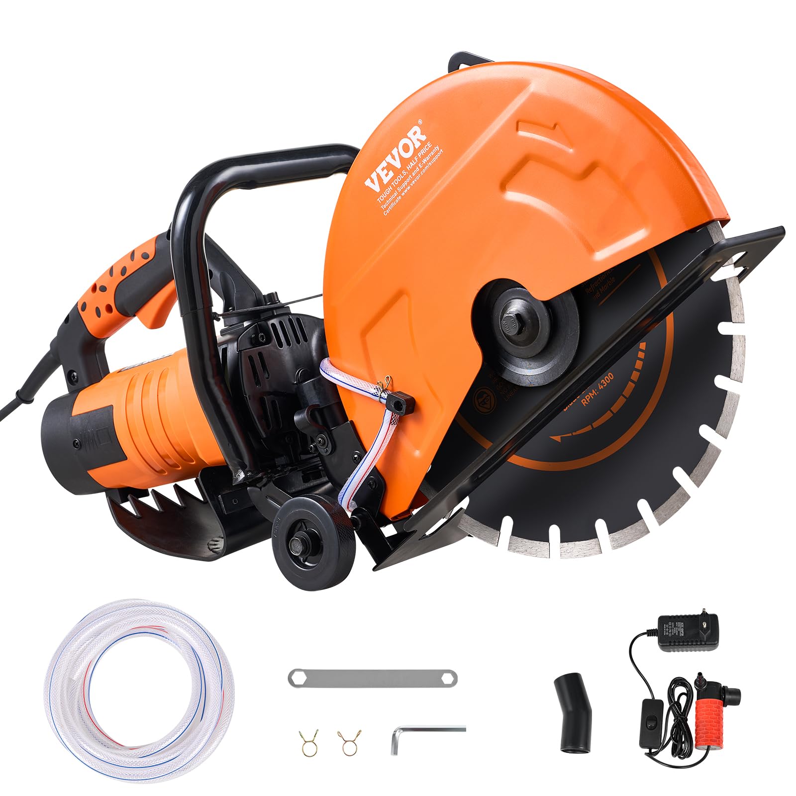 VEVOR Electric Concrete Saw, 14 in, 2600 W 15 A Motor Circular Saw ...