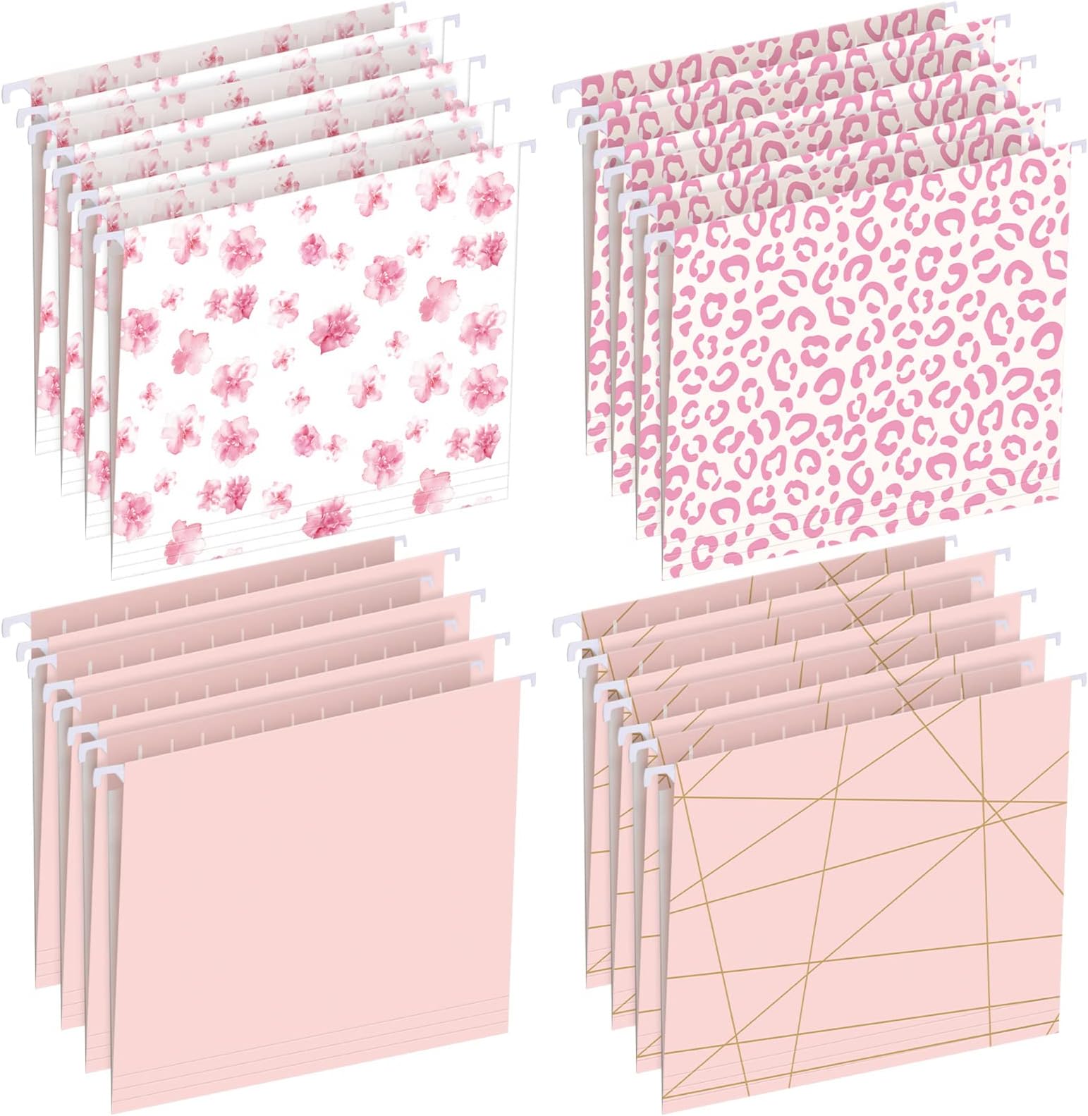 Amazon.com : 24 Pack Hanging File Folders, 1/5 Cut Adjustable Tab ...