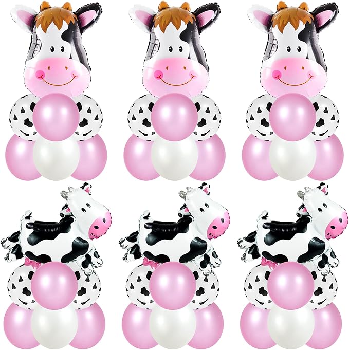 Amazon.com: Cow Balloons Farm Birthday Decorations Cow Print Balloons ...