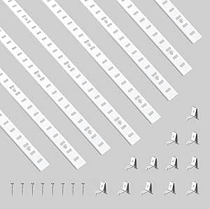 Amazon.com: Adjustable Shelf Bracket 40 Inch 8 Pack Shelf White ...