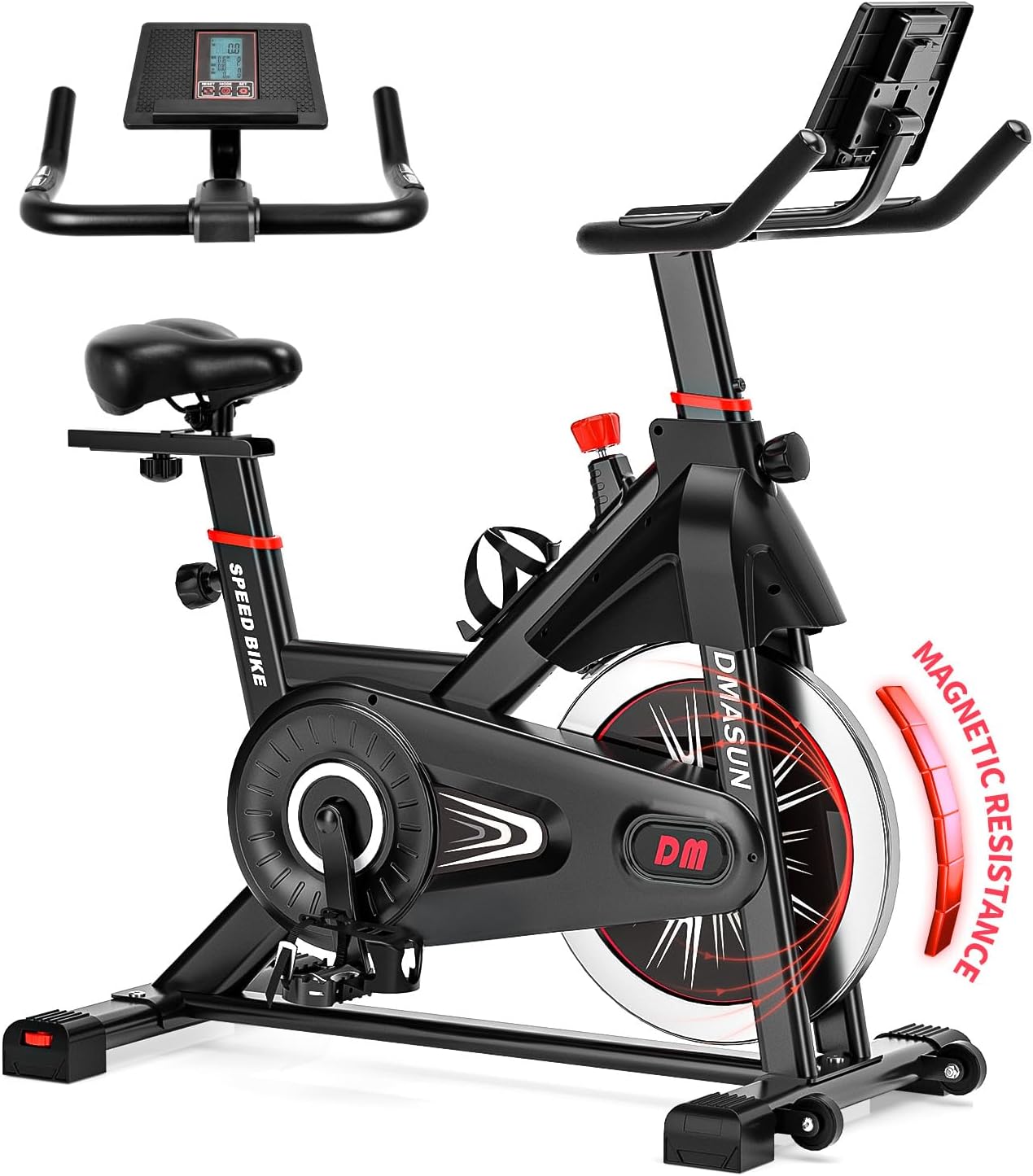 DMASUN Exercise Bike for Home Gym Use with Large LCD Display & Tablet ...
