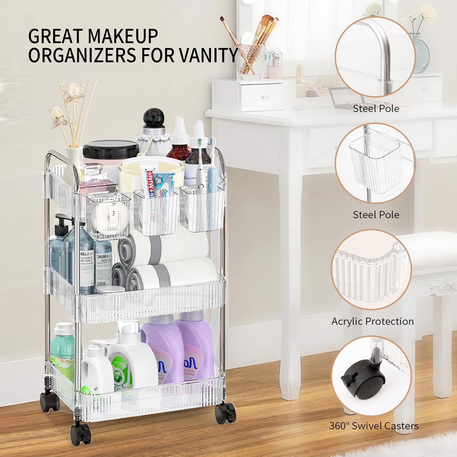 Wall Shelf Rolling Cart Vanity The $26 Rolling Cart Amazon Shoppers