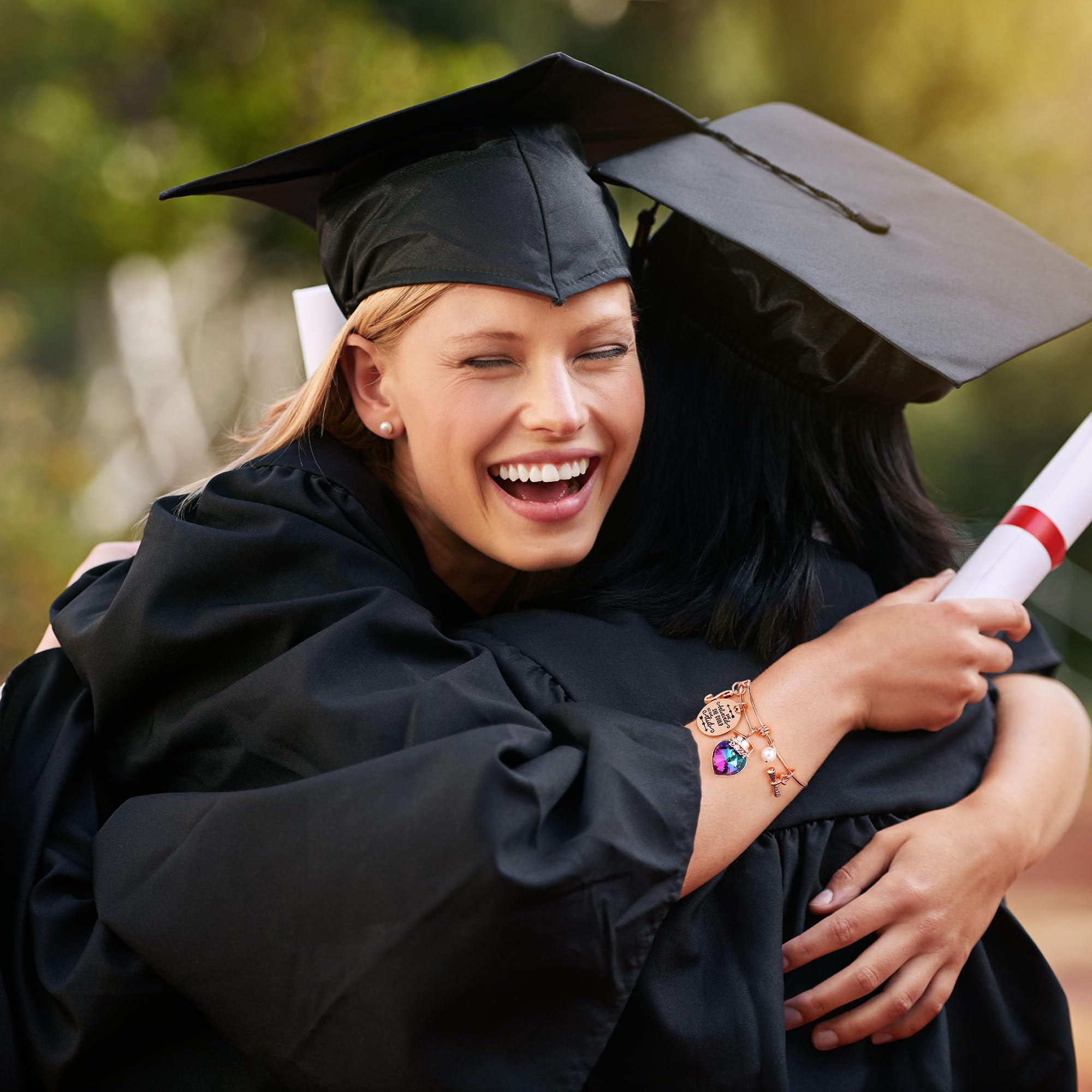 Snapklik.com : 2024 Graduation Gifts Charm Bracelets, Graduation Bracelets Rose Gold ...