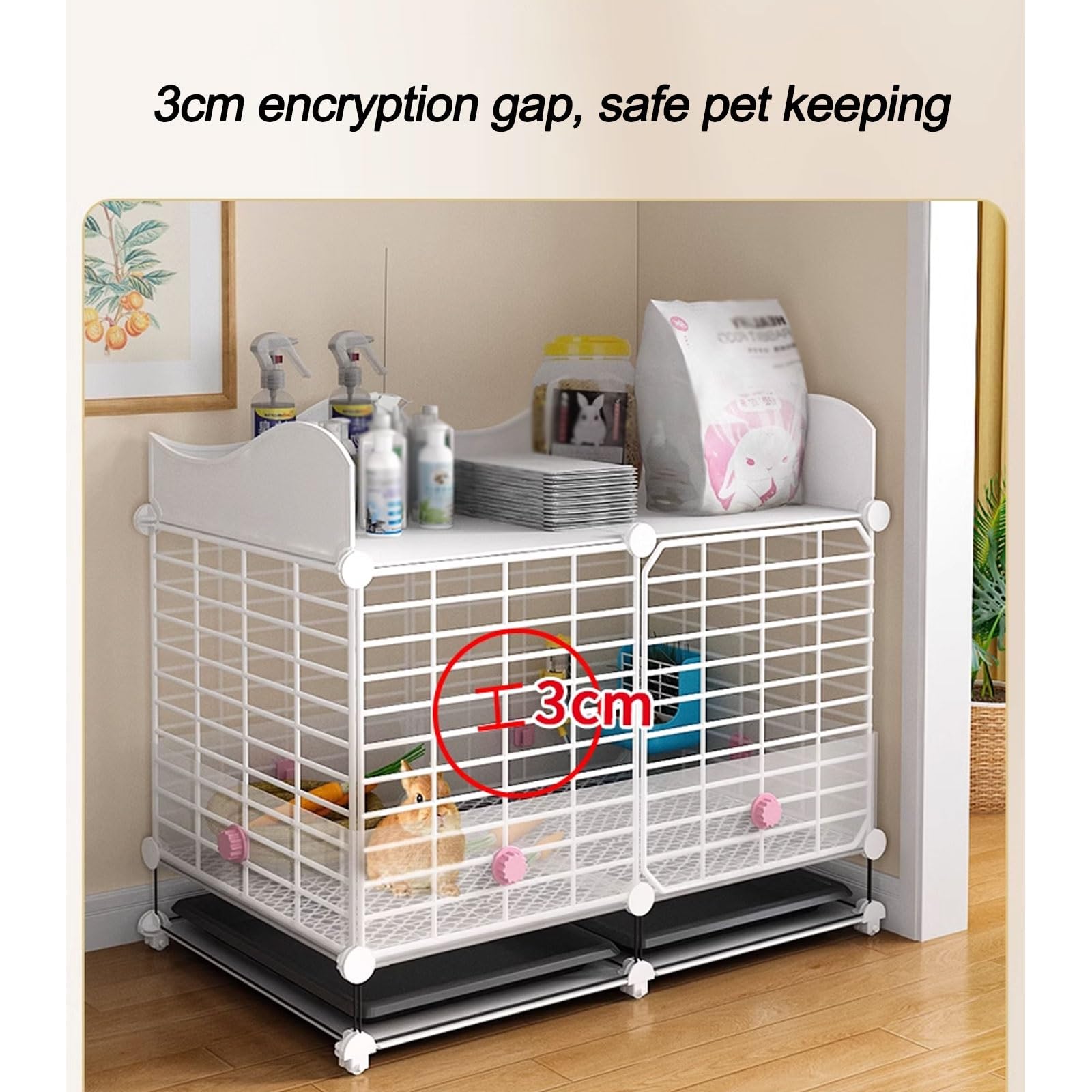 Ferret Cage Extra Large Rabbit Cage With Pull-Out Tray - Transparent ...
