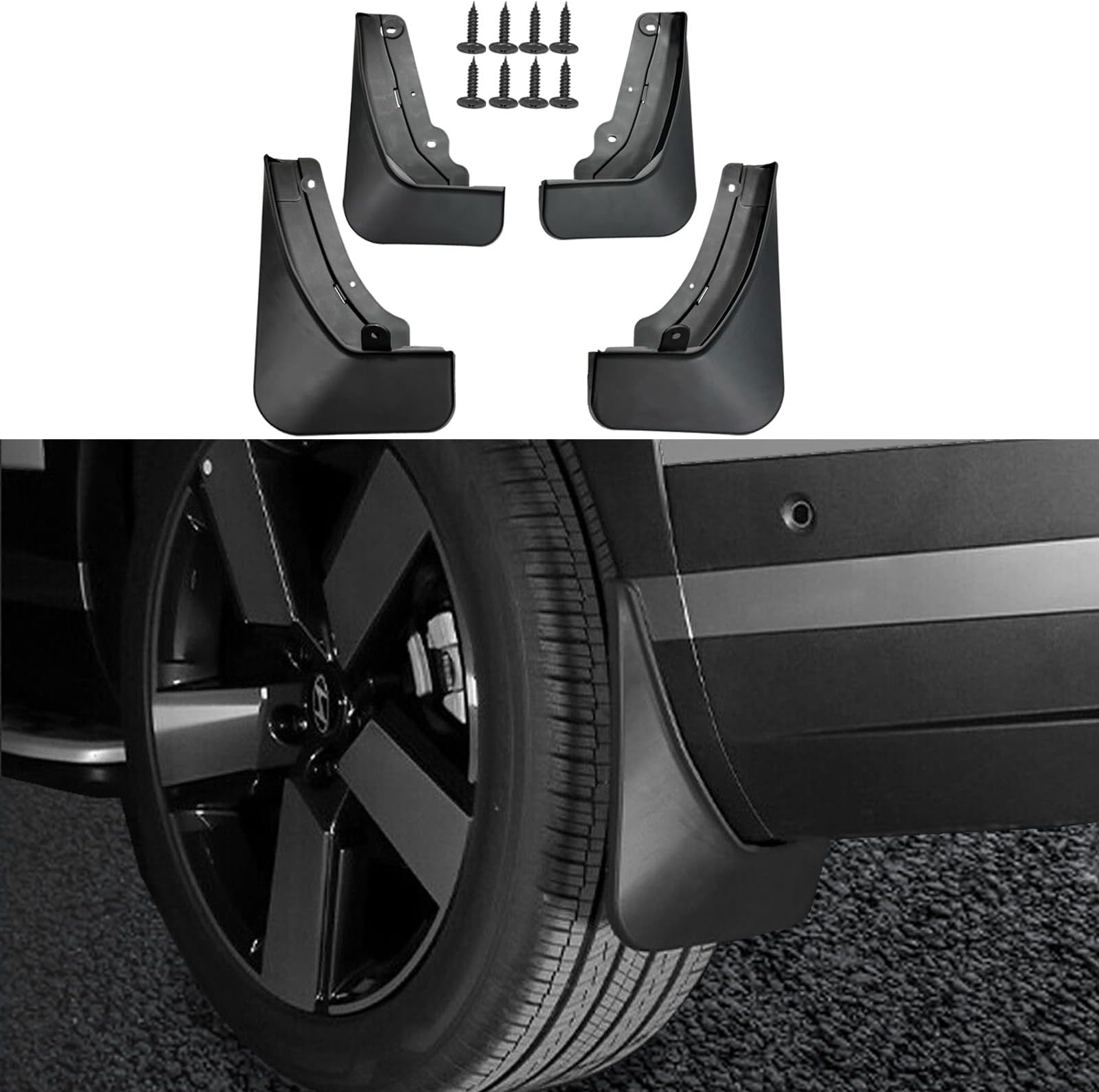 Amazon.com: PSLER Fit for Santa Fe 2024 Mud Flaps Set of 4PCS Mud Guard ...