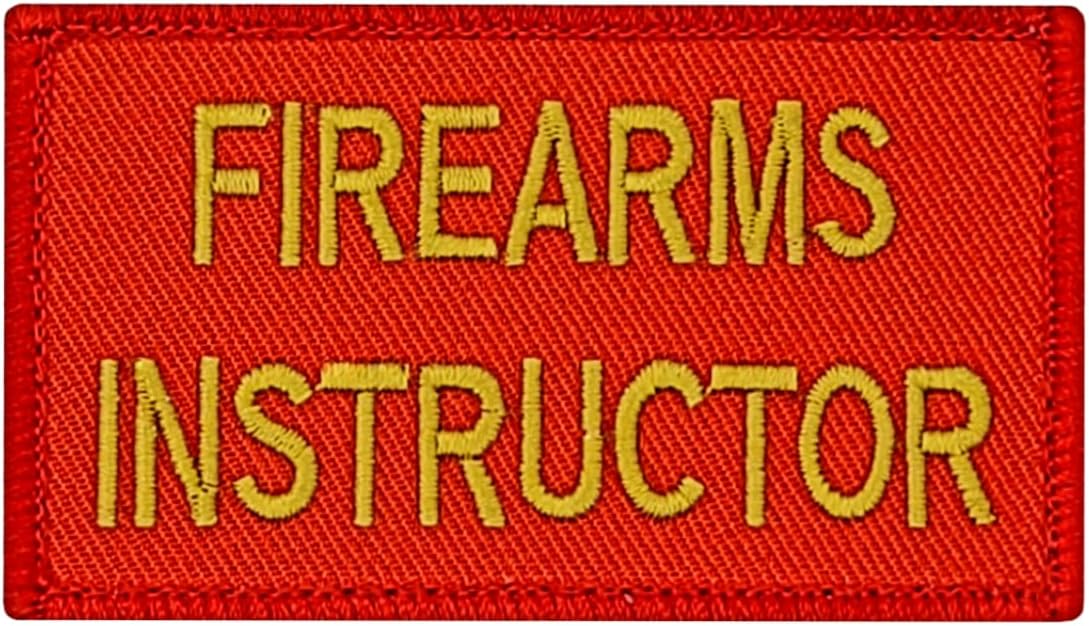 Firearms Instructor Embroidered Patch 3 X 2 Inch Hook Fastener Backing P568 Arts