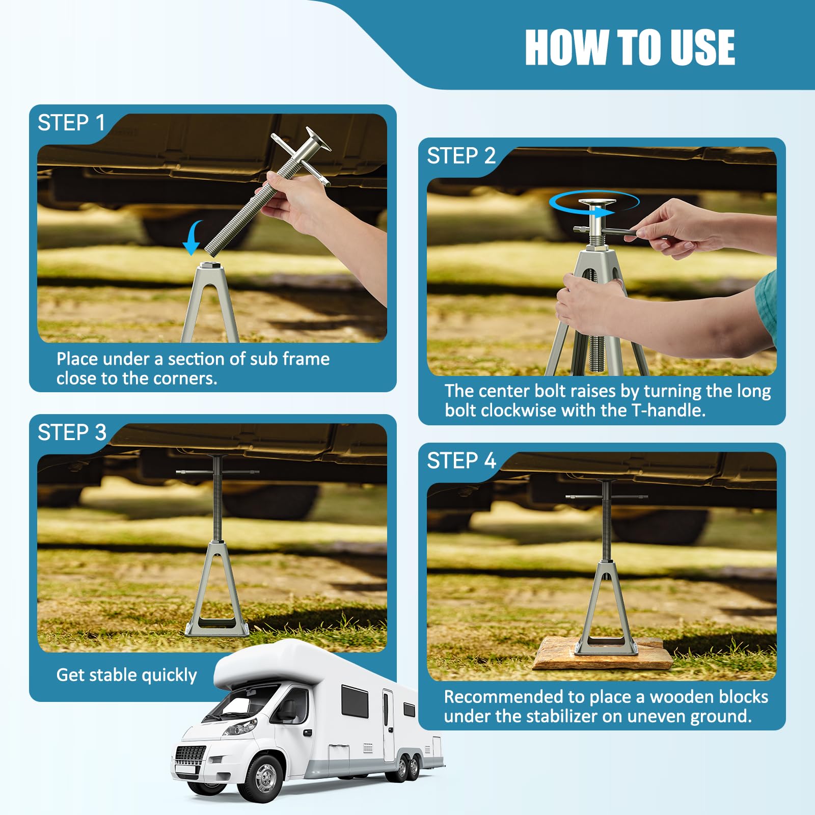 Snapklik.com : RV Stabilizer Jacks 4 Pack, Heavy Duty Aluminum Jack ...