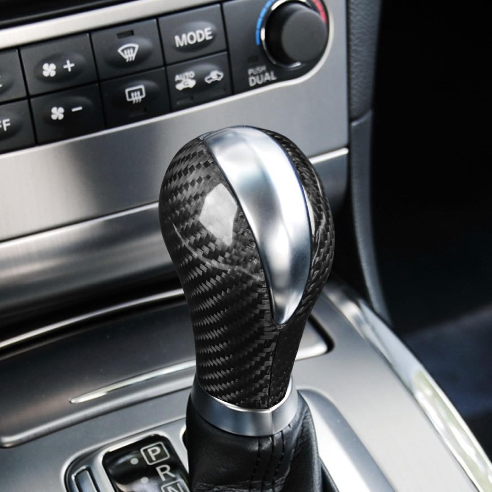 Amazon.com: UOADA Car Carbon Fiber Center Console Gear Shift Head Surround Cover Compatible with ...