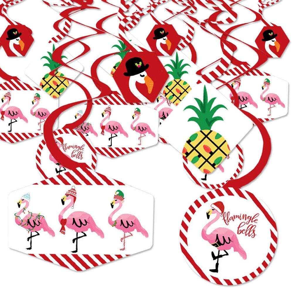 Amazon.com: Big Dot of Happiness Flamingle Bells - Tropical Christmas ...