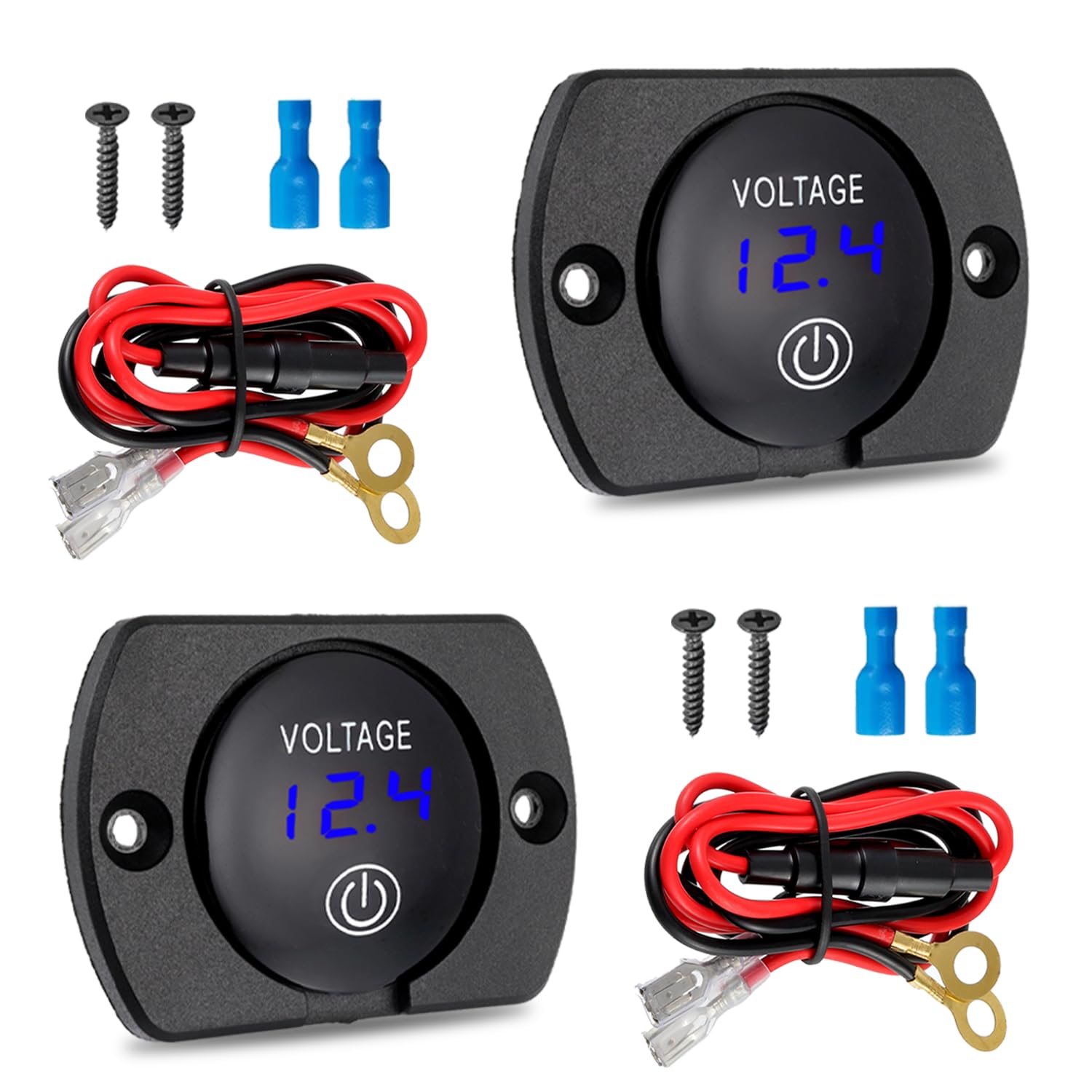 Snapklik.com : EPLZON 2 Pack DC 12V 24V Volt Meter Battery Voltage ...