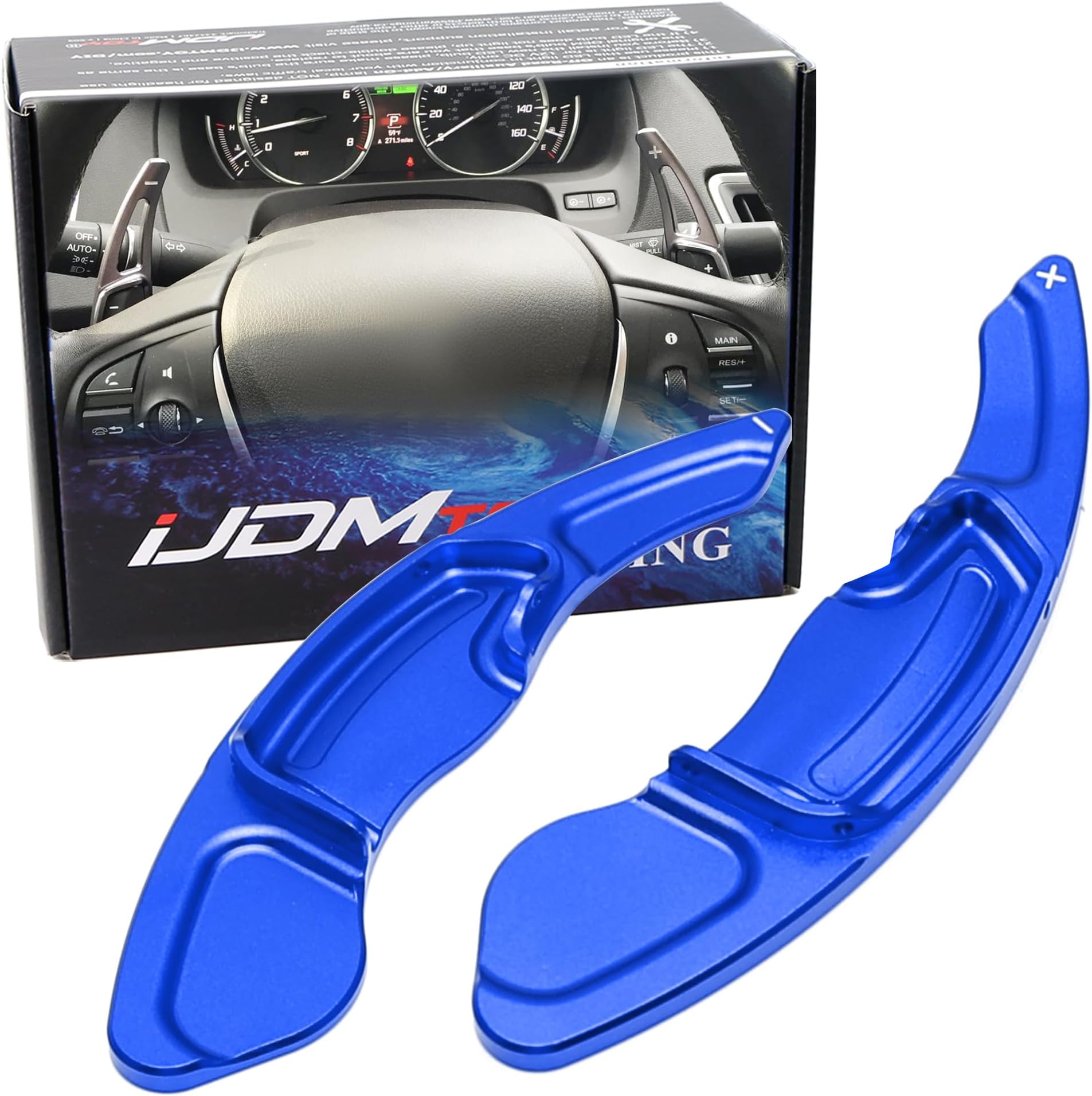Amazon.com: iJDMTOY Sports Blue A-Spec Style Aluminum Larger Paddle ...