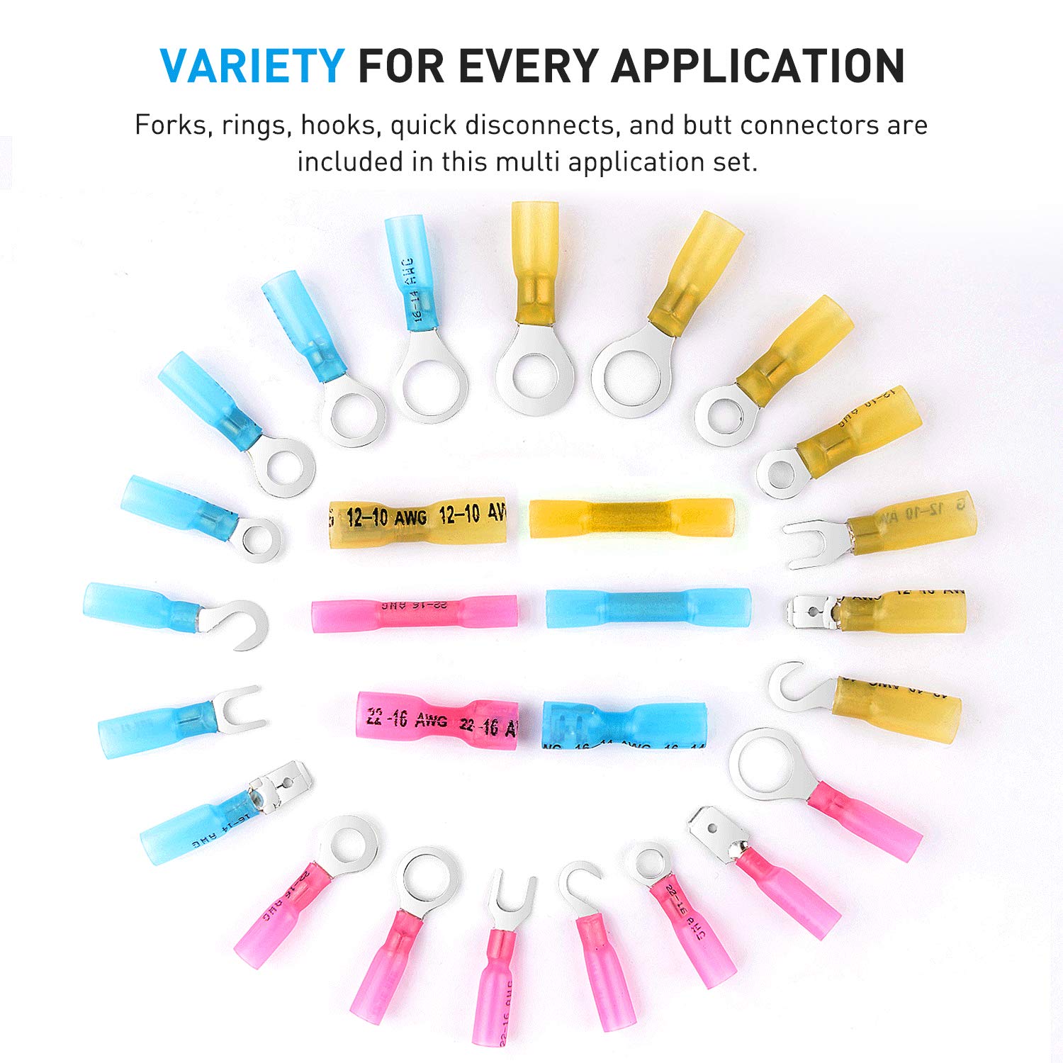 Snapklik.com : 50006R 135 PCS Heat Shrink Wire Connectors - Electrical ...