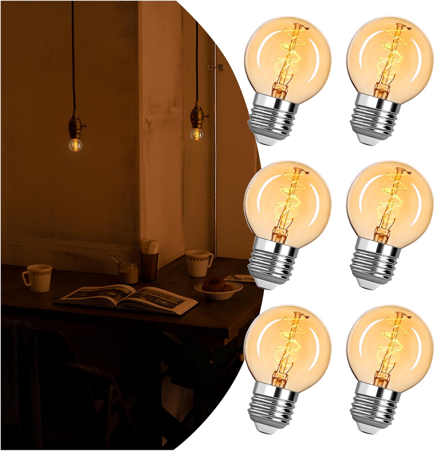 LED Edison Bulb Equal 25W Vintage Amber Light Bulbs 2000K Soft Yellow ...