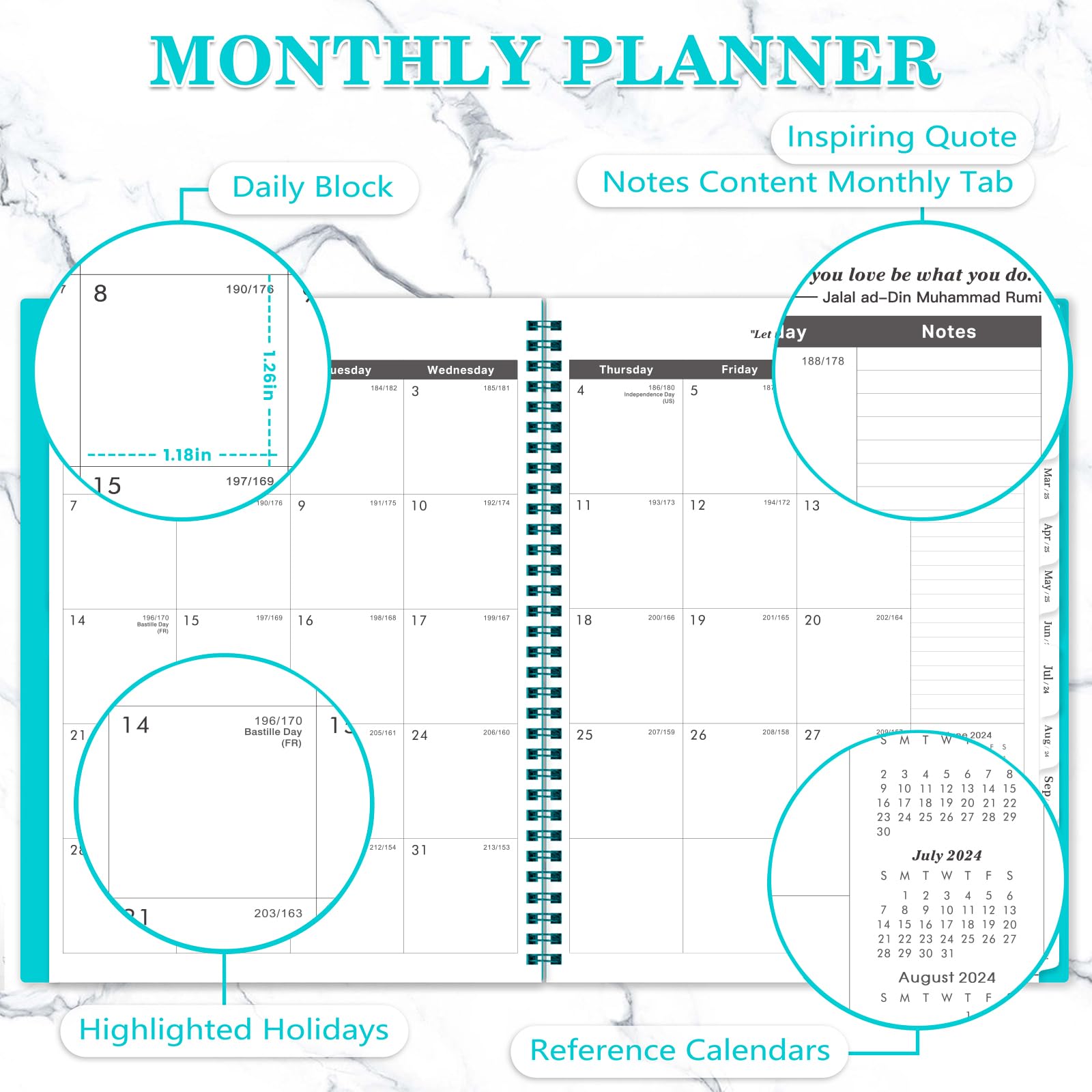 Snapklik.com : Monthly Planner 2024-2026 - Planner 2024-2026, 9 X 11 ...