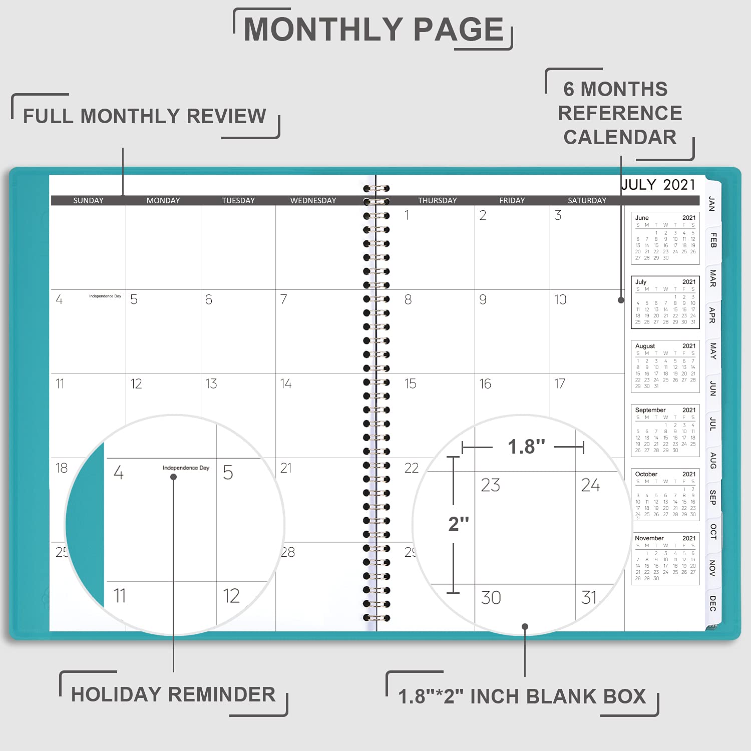 2021-2022 Monthly Planner/Calendar - Monthly Planner 2021-2022 with ...