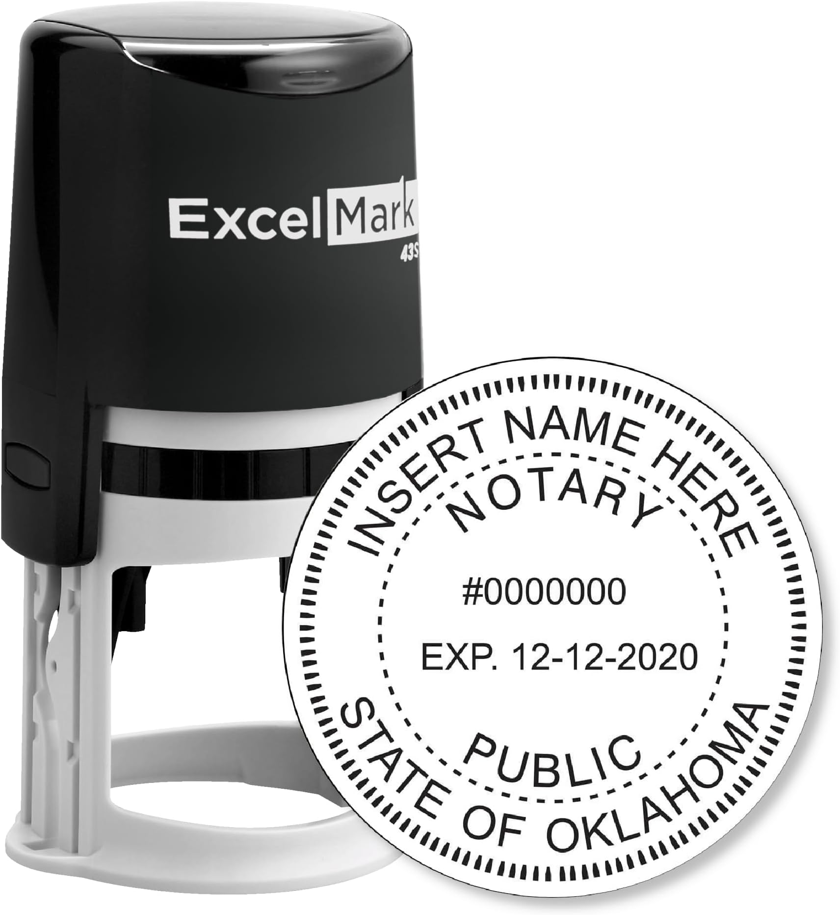 Amazon.com : Round Notary Stamp for State of Oklahoma - Self Inking ...