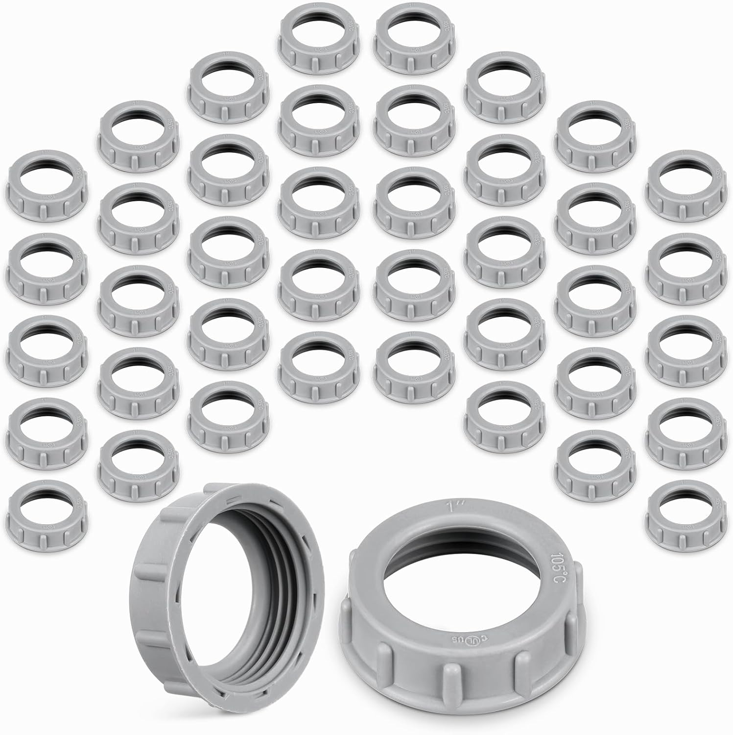 Pushglossy 50 Pcs Plastic Insulating Bushing Threaded Electrical ...