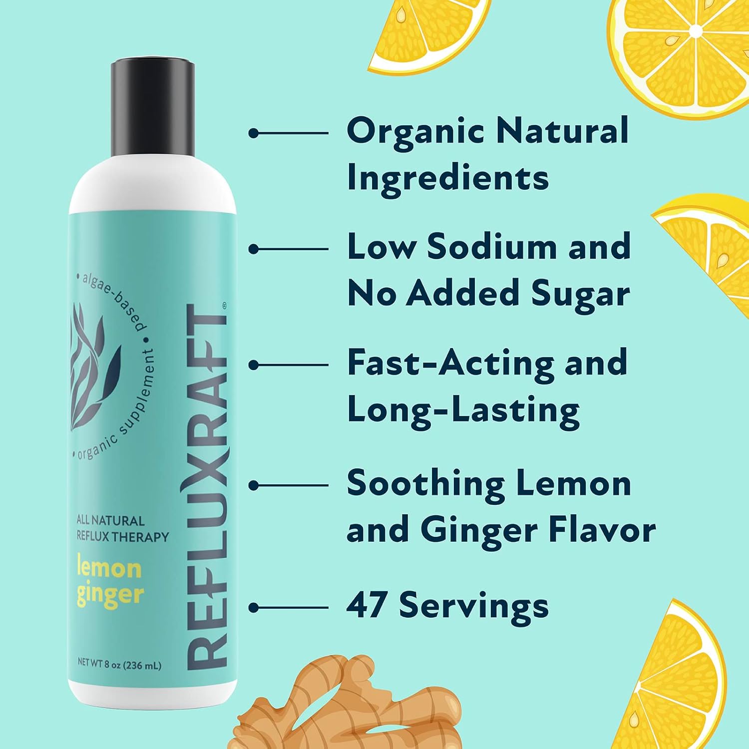 RefluxRaft Natural Acid Reflux Relief Supplement for GERD Relief ...