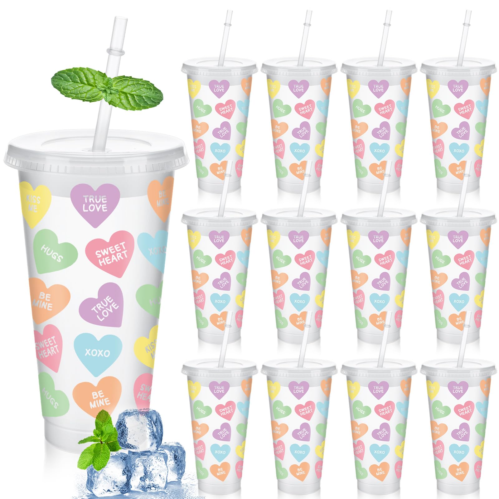 Amazon.com: SiliFine 12 Pcs 24 oz Valentine's Day Conversation Heart ...