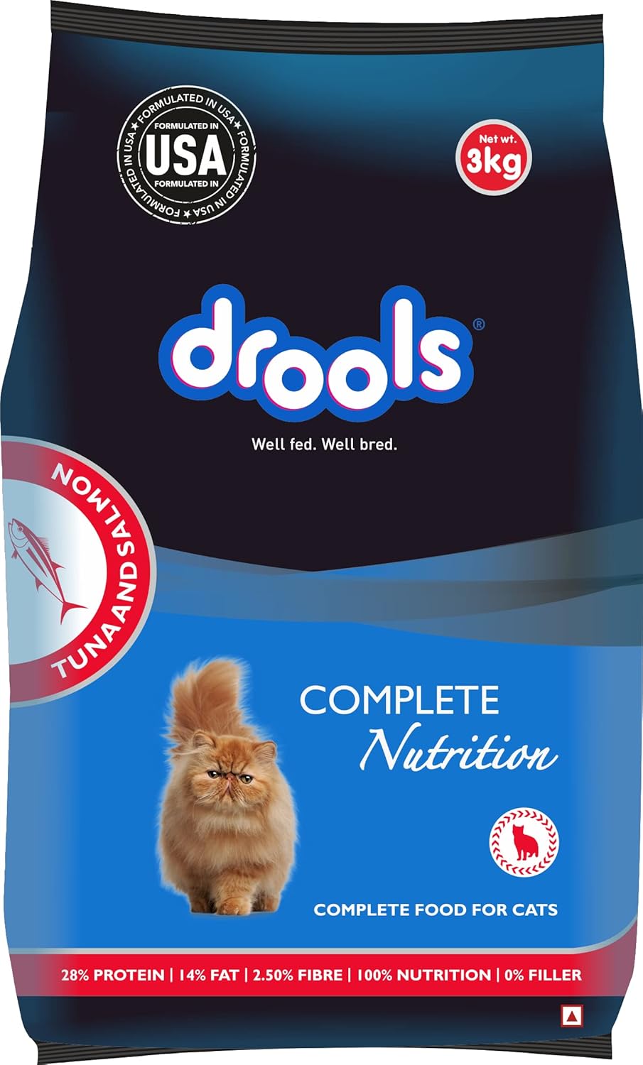 Drools Adult Dry Cat Food ,Tuna and Salmon Flavour 3kg Pack : Amazon.in ...