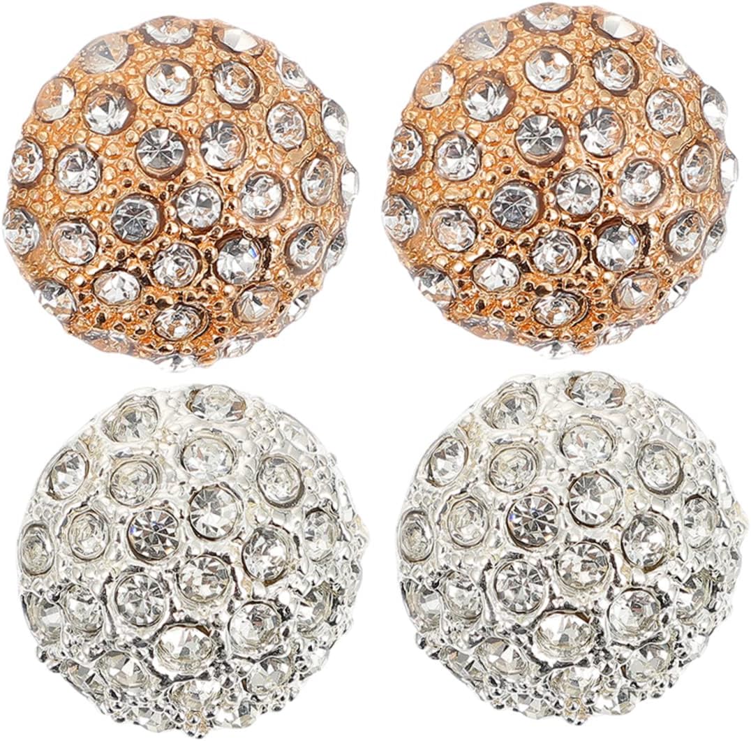 Amazon.com: VILLCASE 4pcs Metal Buttons with Diamonds Rhinestone Coat ...