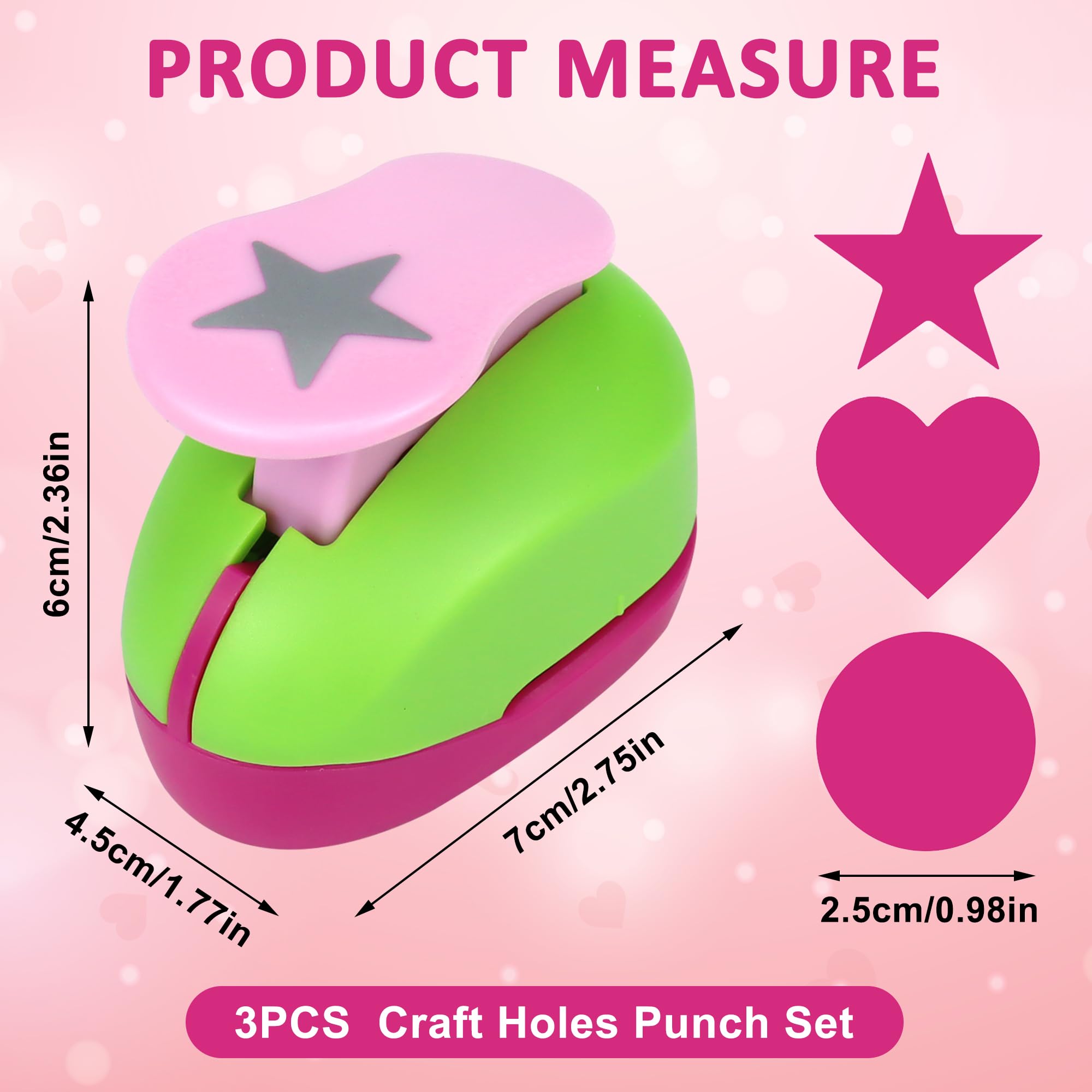 Snapklik.com : Craft Holes Punch Set, 3Pcs 1 Inch Paper Punchers