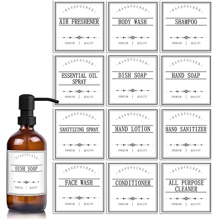 Amazon.com: White Waterproof Soap Labels for Plastic/Glass Bottles ...