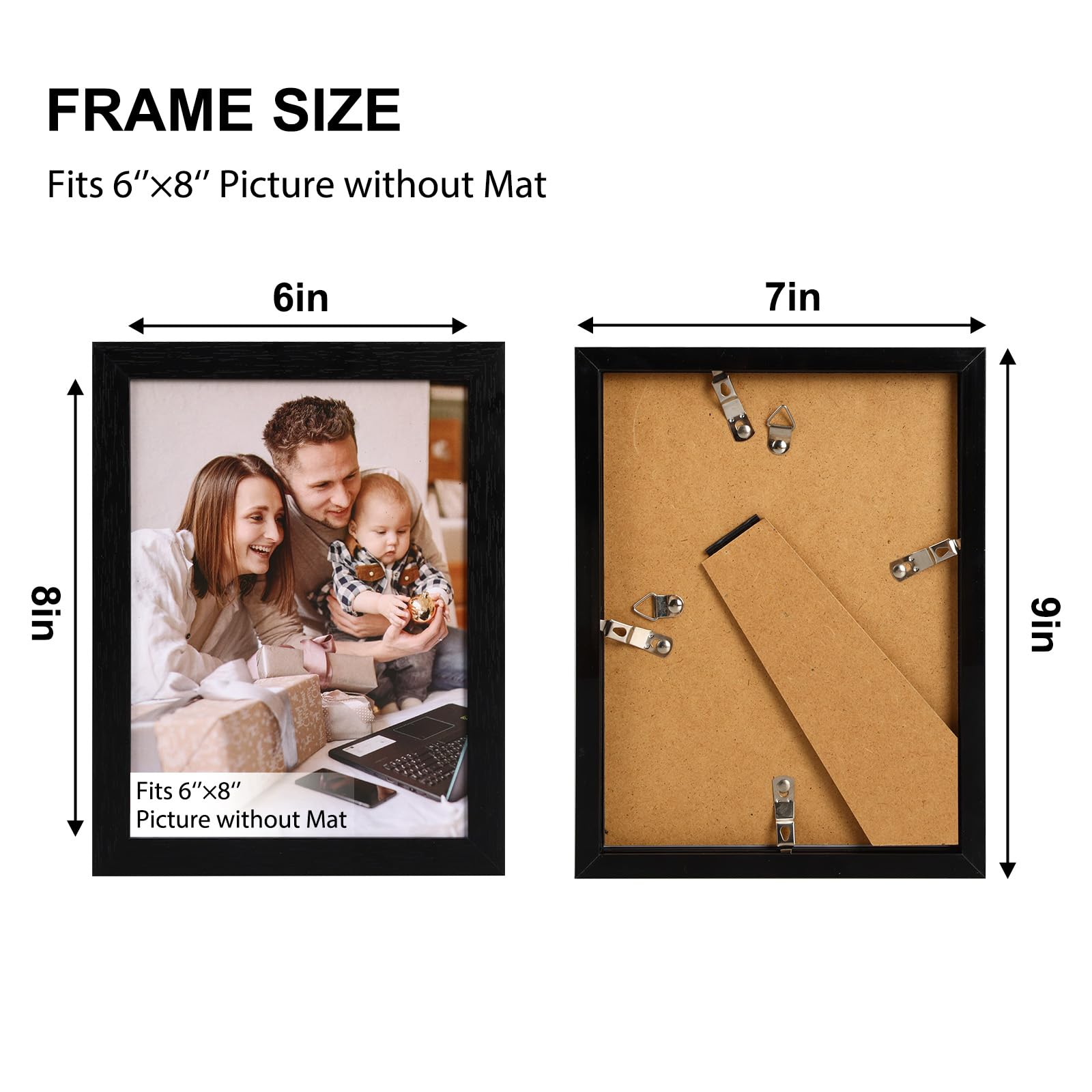 Snapklik.com : 6x8 Picture Frame, Set Of 12, Black PVC Photo Frames ...